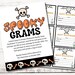 Editable Halloween Candy Gram Flyer Spooky Skeleton Grams for School ...