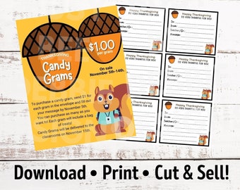 Valentine's Candy Gram Fundraiser EDITABLE PTA PTO - Etsy