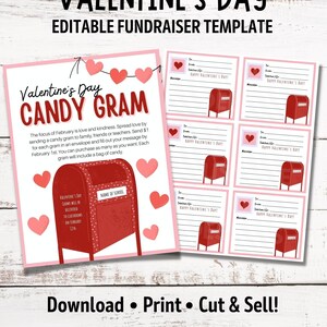 Editable Valentine's Day Candy Gram Flyer | Printable Fundraiser ...