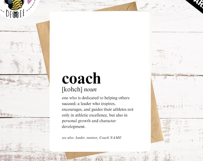 Coach Gift, Card Coach Gift From the Team, Coach End of Season Thank ...