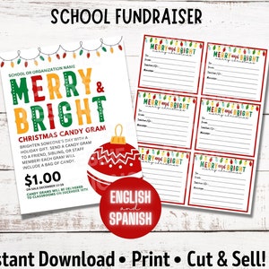 Christmas Candy Gram School Fundraiser Template Editable - Etsy