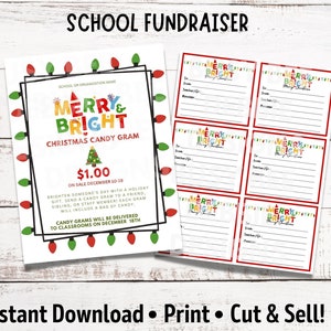 Christmas Candy Gram School Fundraiser Template Editable - Etsy