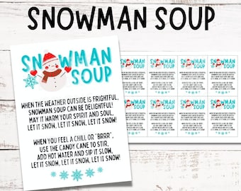 Snowman Soup Bag Toppers for Christmas & Winter Parties Happy - Etsy