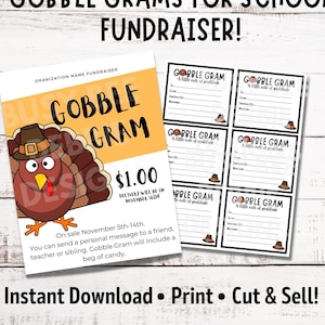 Thanksgiving Gobble Gram Download Candy Grams for School - Etsy