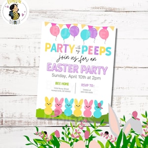 Editable Easter Party Invitation Easter Invite Party With My Peeps ...