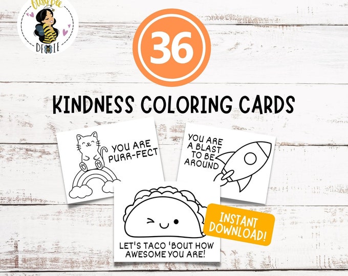 Compliment Cards | Kindness Cards to Color | Printable Positivity Cards ...