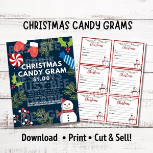 Christmas Candy Gram Editable Flyer Holiday Candy Gram School ...