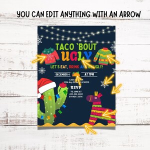 Editable Ugly Sweater Party Invitation, Christmas Ugly Sweater ...