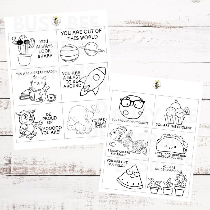 Compliment Cards | Kindness Cards to Color | Printable Positivity ...