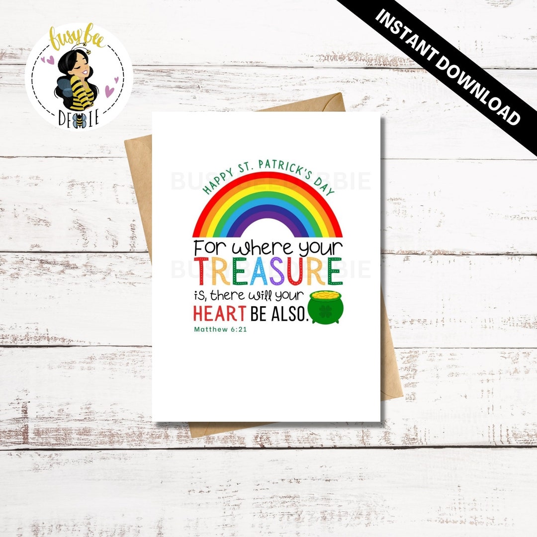 Christian KJV Bible Verse St. Patricks Day Card Printable Scripture St ...