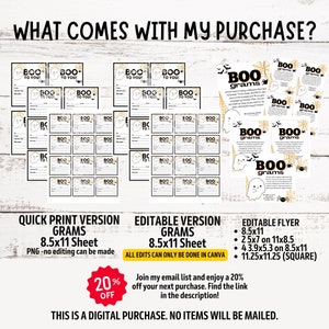 Editable Boo Grams Fundraiser Flyer | Halloween Candy Gram Fundraiser ...