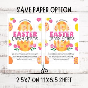 Editable Easter Candy Gram Fundraiser Flyer Printable Spring - Etsy