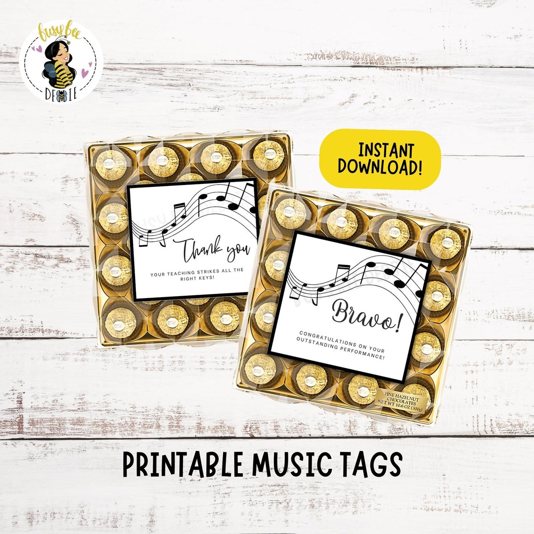 Printable Music Theme Gift Tags Tags for Music Recital, Music Teacher ...