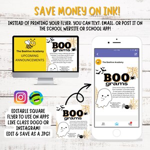 Editable Boo Grams Fundraiser Flyer | Halloween Candy Gram Fundraiser ...