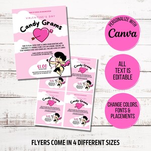 Valentine's Day Candy Grams School Flyer Cupid Valentine Fundraiser ...