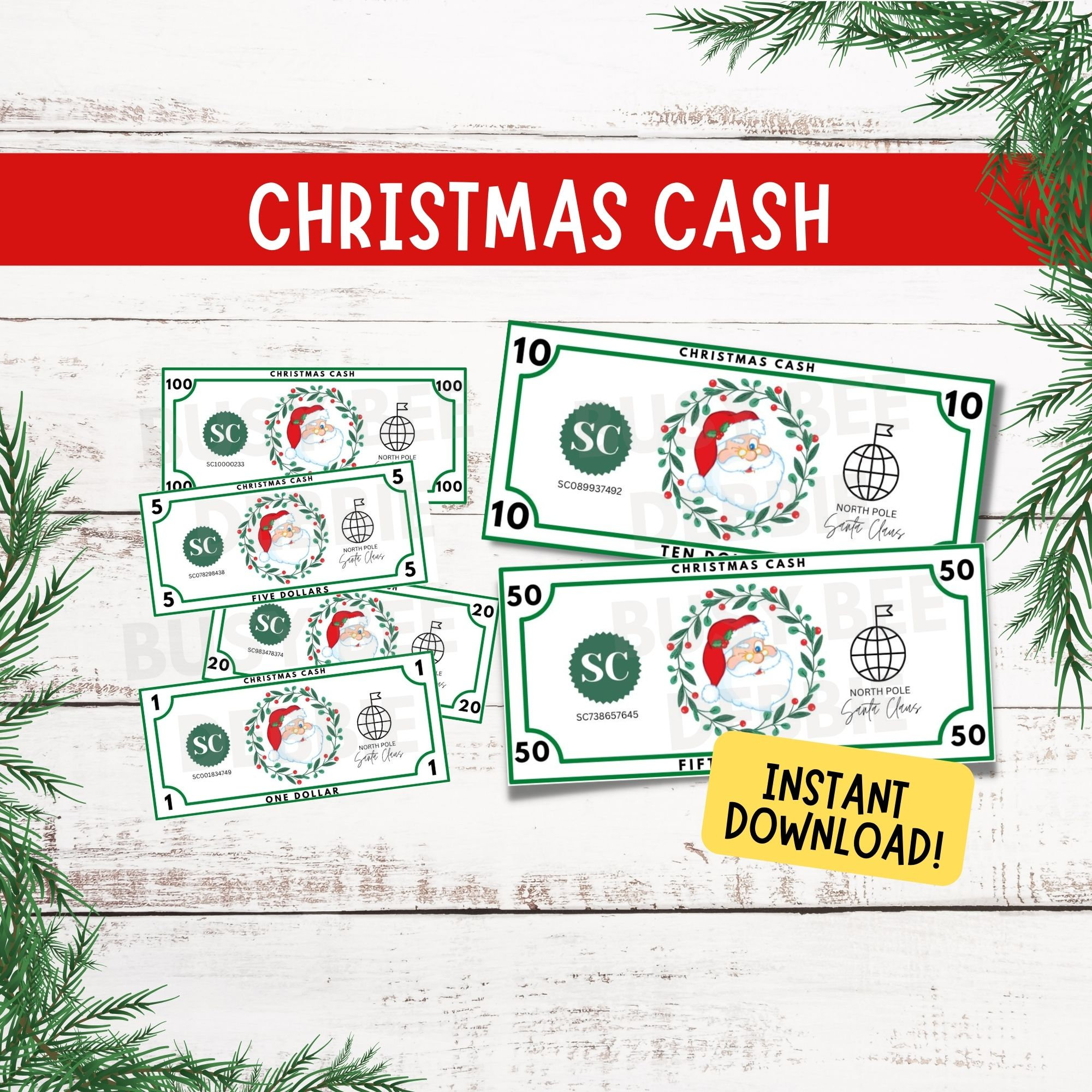 North Pole Printable Money Santa Christmas Money Christmas Cash for ...