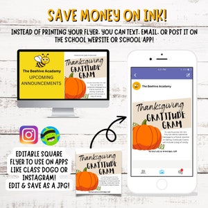 Thanksgiving Candy Gram Template | School Fundraiser Gratitude Gram ...