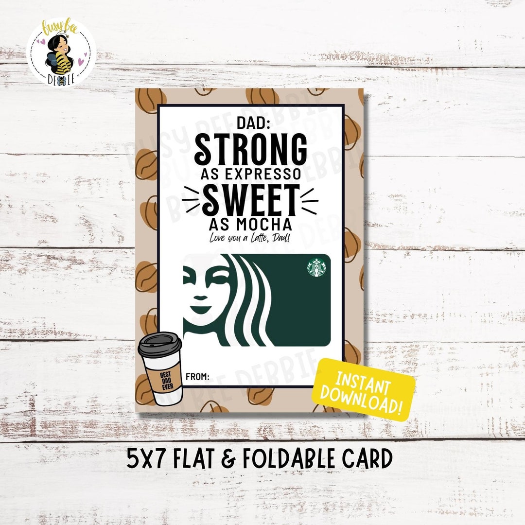 Father's Day Coffee Card Printable Greeting Card for Fathers Day or ...