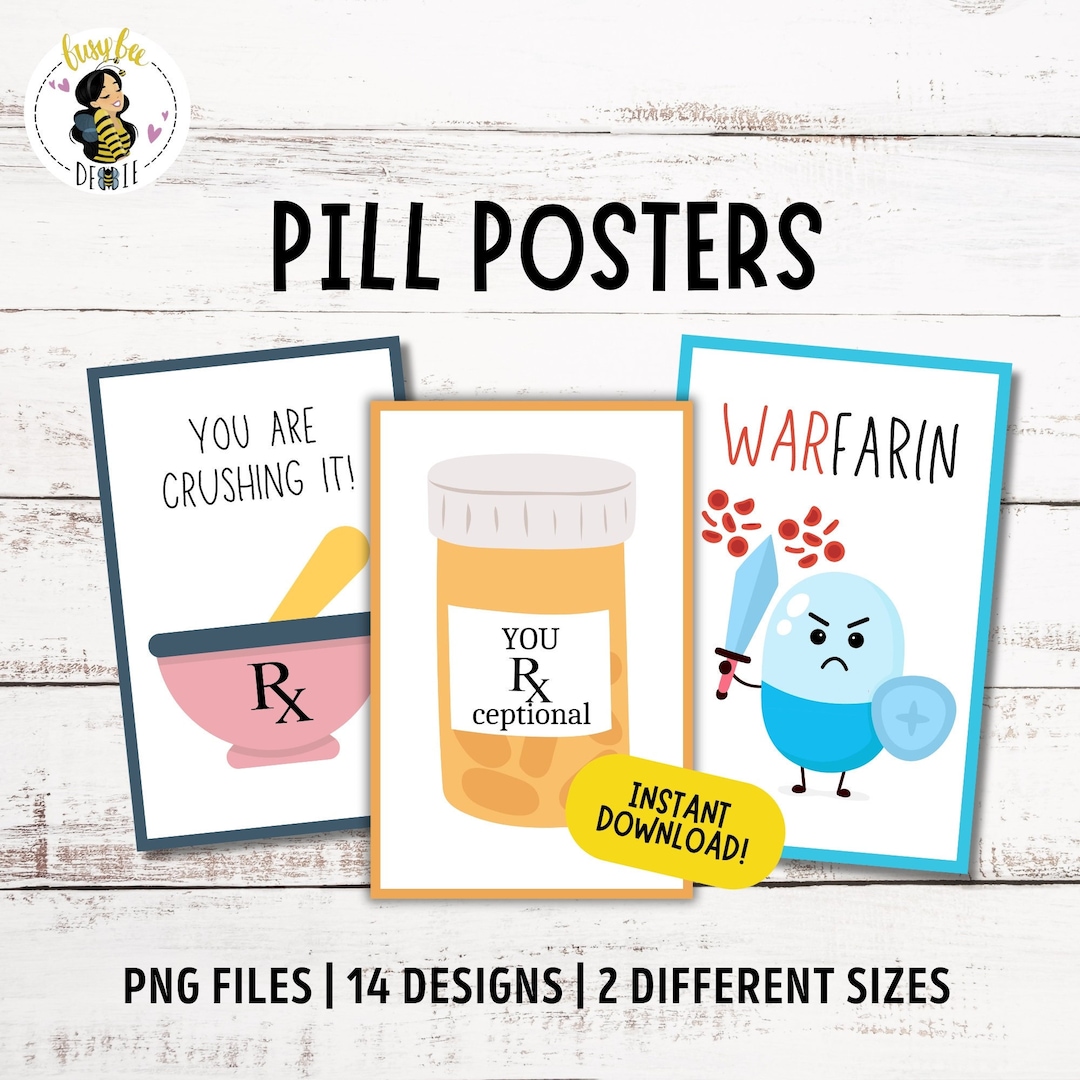 Pill Posters for Nurse Week or Pharmacy Week | Staff Appreciation Signs ...