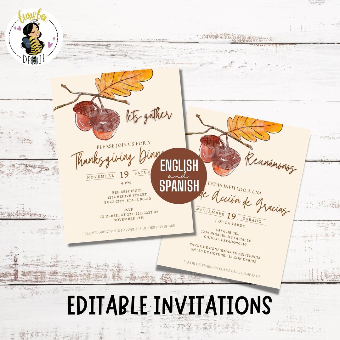 Editable Thanksgiving Dinner Printable Invitation | Friendsgiving ...