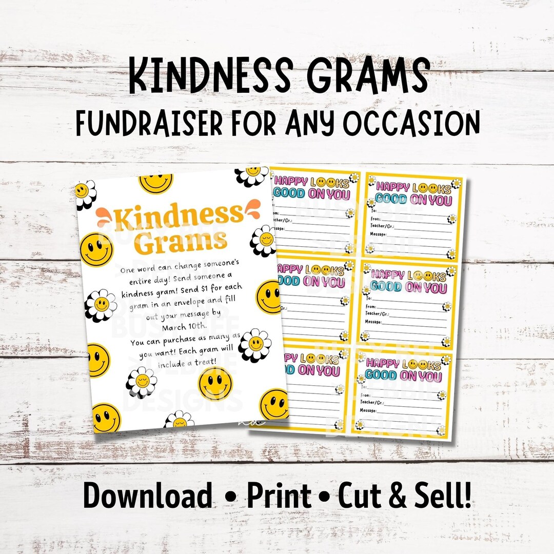 Editable Kindness Fundraiser Flyer Template Happy Looks Good - Etsy