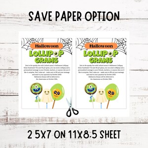 Editable Halloween Candy Gram Flyer Halloween Lollipop Gram Fundraiser ...