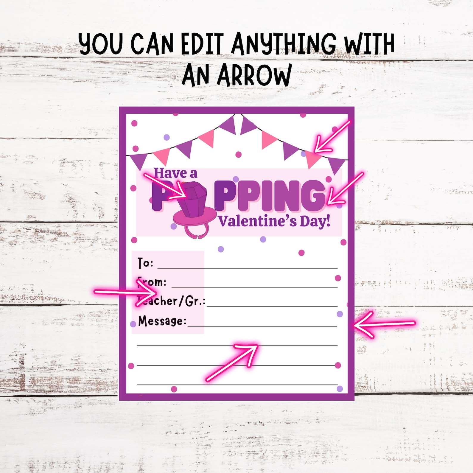 Valentine's Day Ring Pop Fundraiser Flyer Template | Valentine's Day ...
