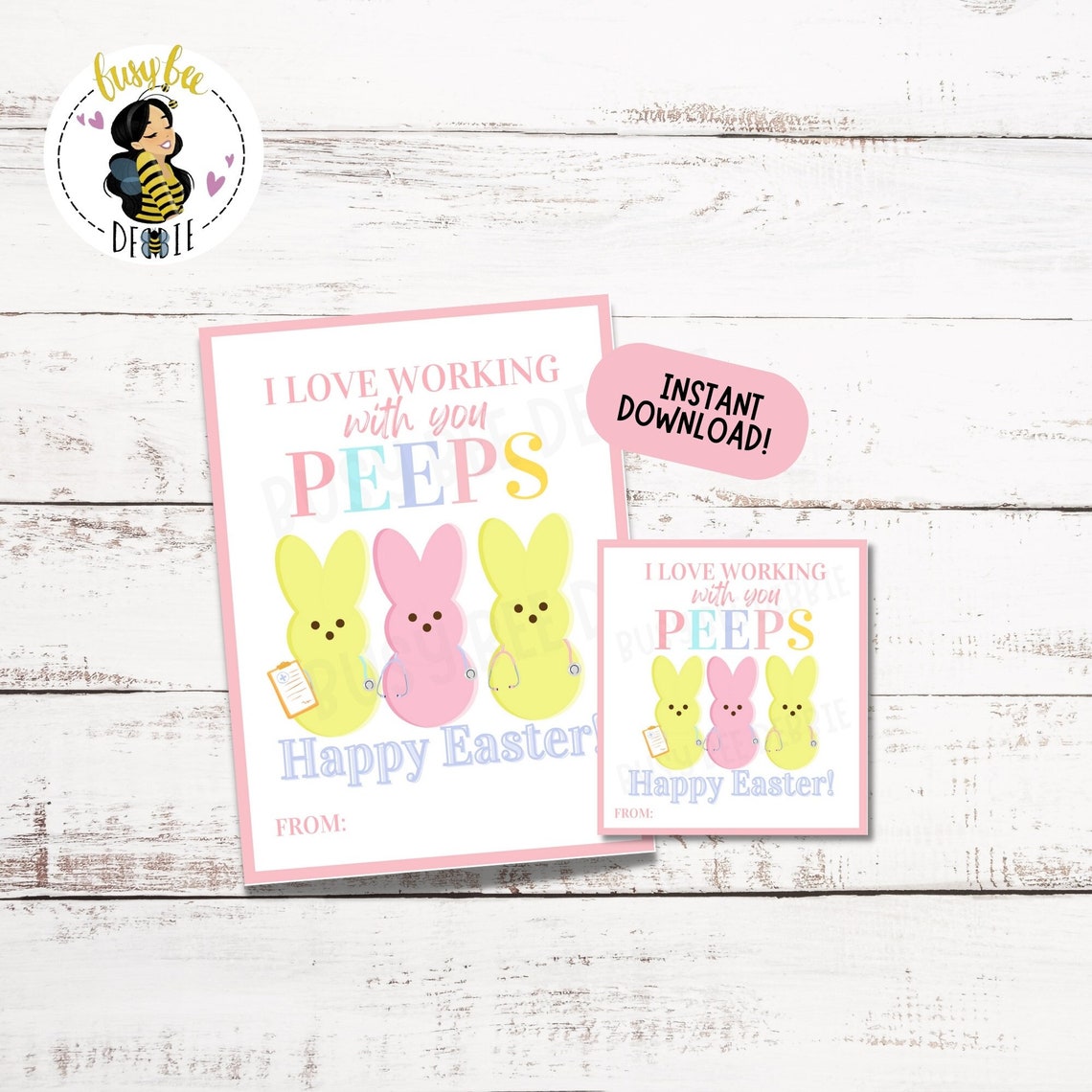 Printable Easter Peep Gift Tags | Medical Tags for Coworkers, Nurses ...