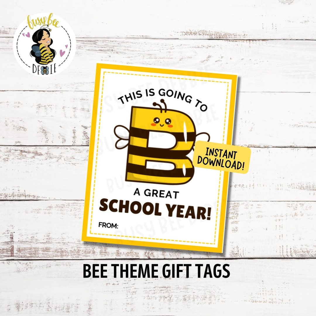 Bee Back to School Gift Tag First Day of School Gifts - Etsy