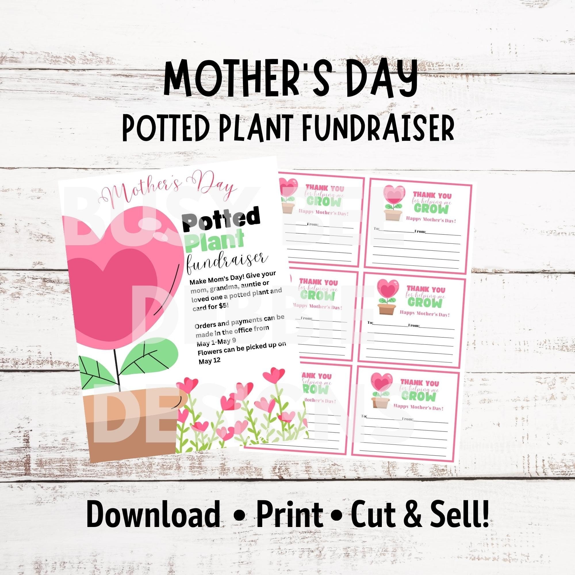 Editable Mother's Day Fundraiser Flyer Potted Plant - Etsy