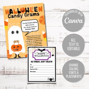 Editable Halloween Candy Gram Fundraiser Flyer Halloween - Etsy