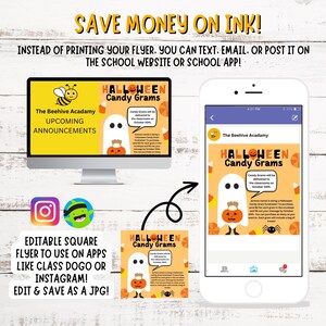 Editable Halloween Candy Gram Fundraiser Flyer | Halloween Candy Grams ...