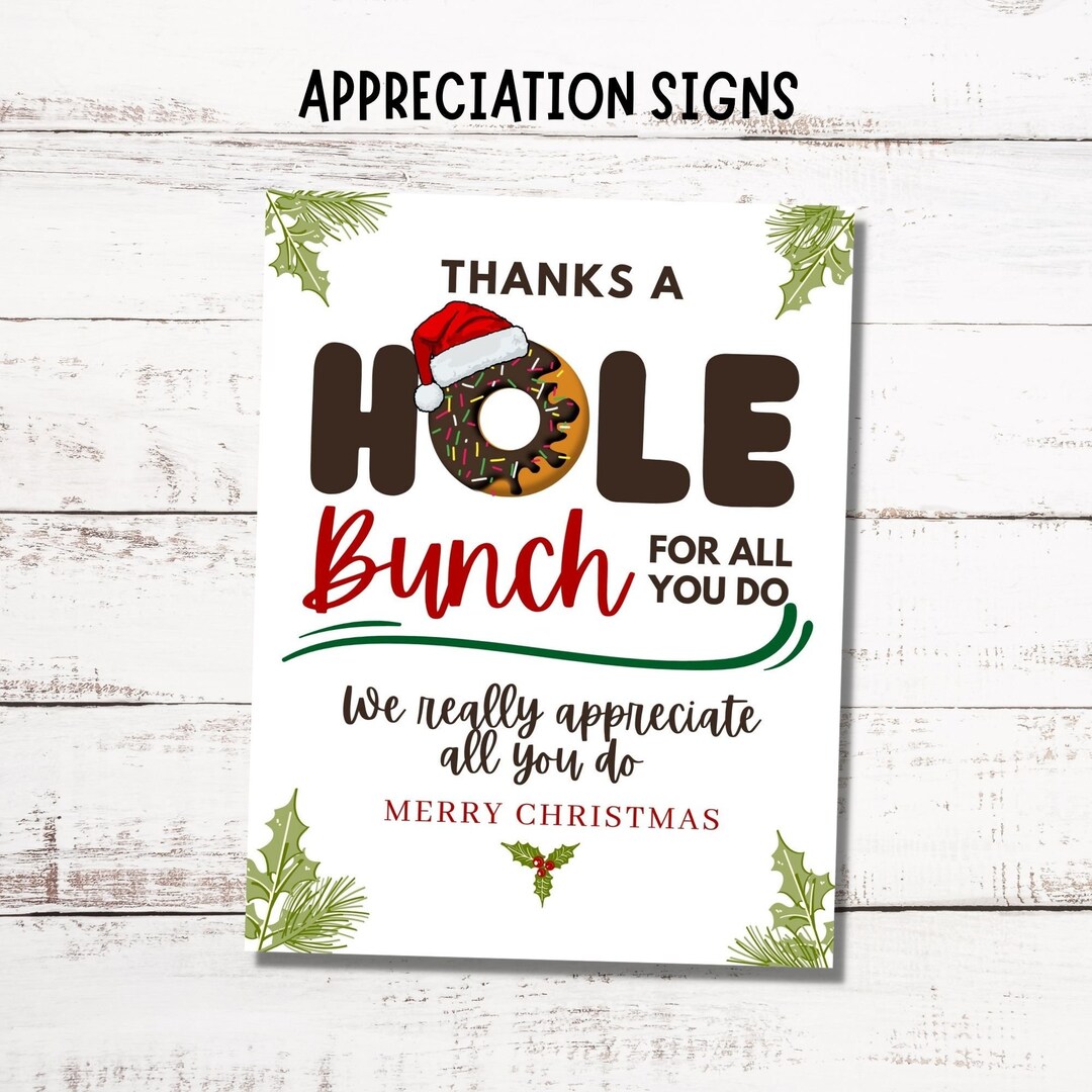 Thanks a Hole Bunch for All You Do Sign & Tags Editable - Etsy