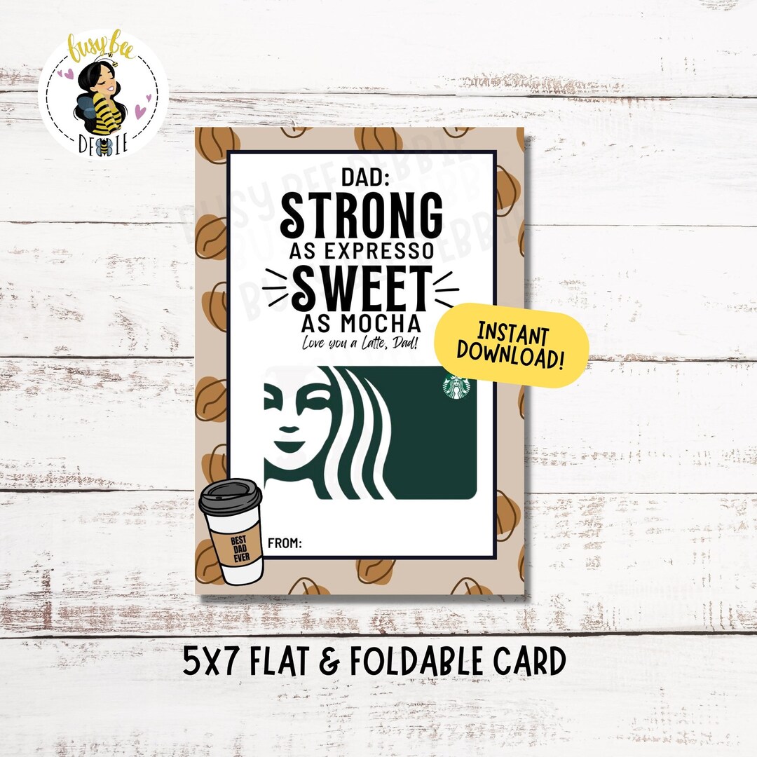Father's Day Coffee Card | Printable Greeting Card for Fathers Day or ...