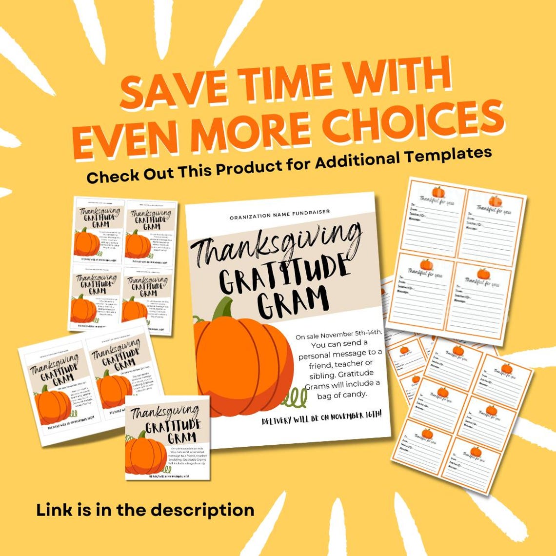 Editable Thanksgiving Candy Grams | Fundraiser for School, Church ...