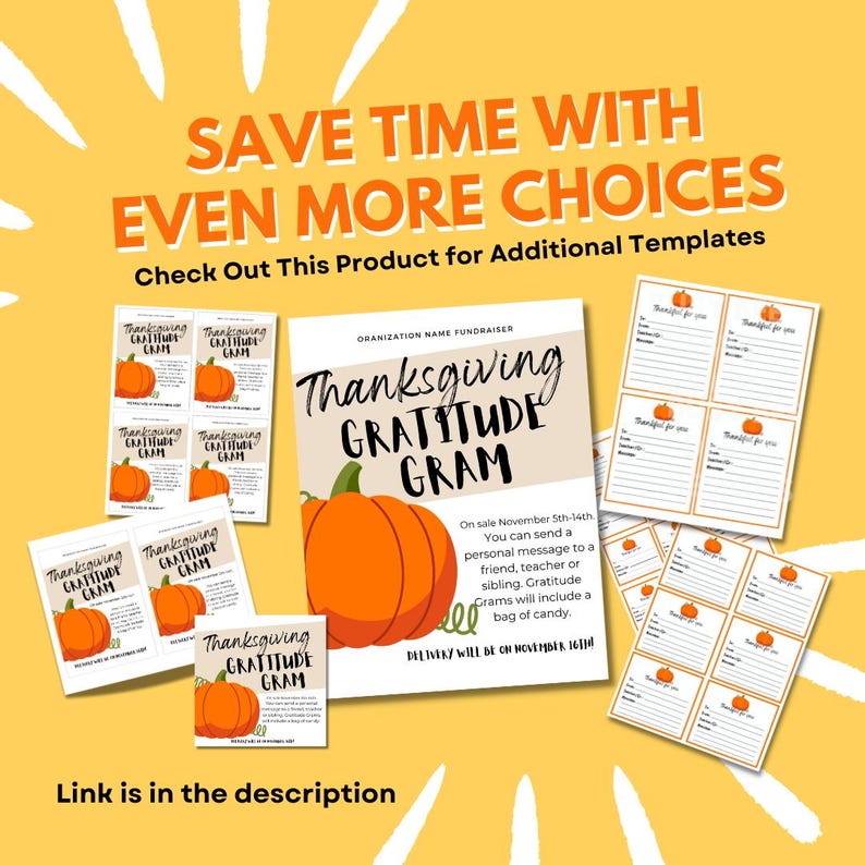 Editable Thanksgiving Candy Grams | Fundraiser for School, Church ...