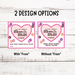 Printable M&M Candy Gift Tag for Teacher's Week Many Thanks Gift Tag ...