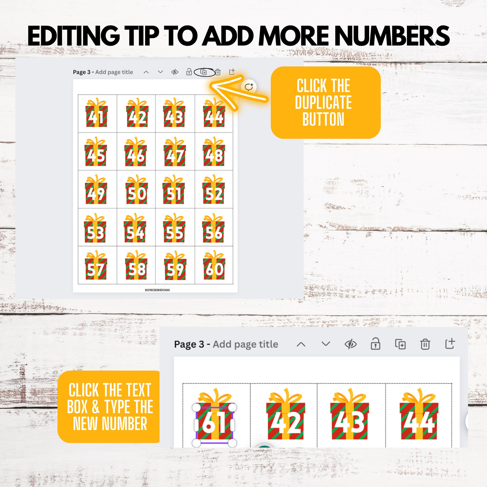 White Elephant Gift Exchange Printable Numbers | Editable Download for ...