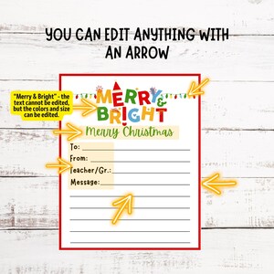 Christmas Candy Gram School Fundraiser Template | Editable Holiday ...