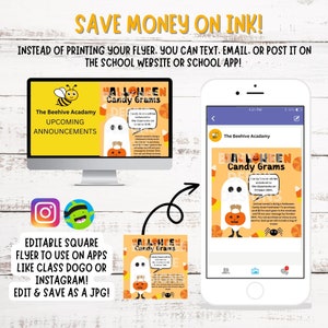 Editable Halloween Candy Gram Fundraiser Flyer Halloween - Etsy