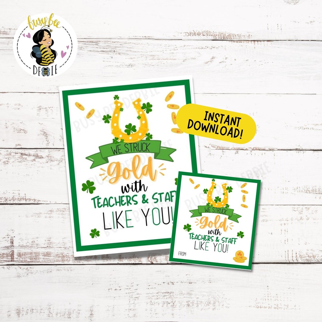 Printable St Patrick's Day Teacher and Staff Appreciation Tags St ...