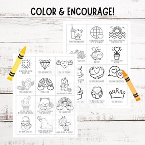 Mini Kindness Cards to Color | Affirmation Cards | Printable Kindness ...