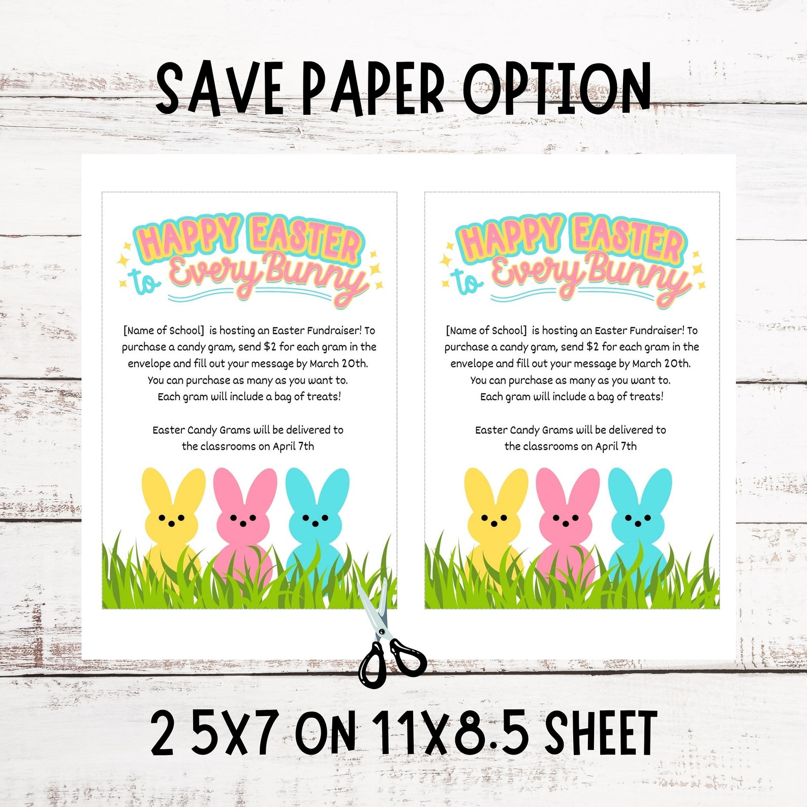 Editable Easter Candy Gram Flyer | PTO / PTA School Fundraiser Template ...