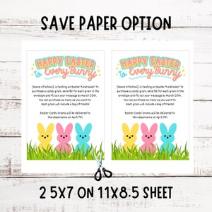 Editable Easter Candy Gram Flyer PTO / PTA School Fundraiser Template ...