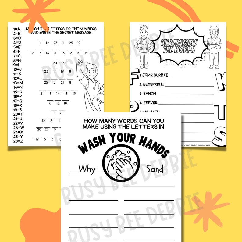 Hand Washing Coloring and Activity Book for Kids | Superhero Nurses ...