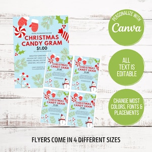 Christmas Candy Gram Editable Flyer | Holiday Candy Gram School ...