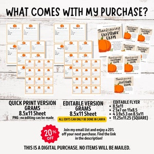 Thanksgiving Candy Gram Template | School Fundraiser Gratitude Gram ...