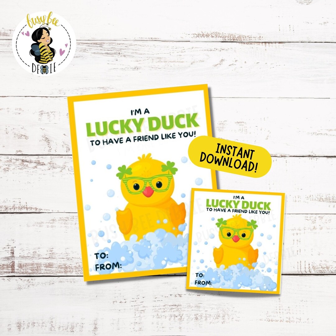 Printable St. Patricks Day Cards for Gift Tags for Kids Lucky Duck St ...