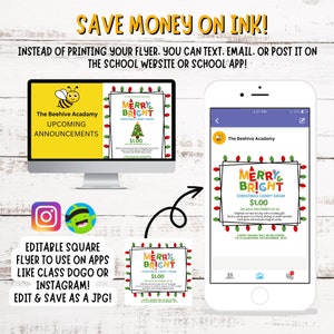 Christmas Candy Gram School Fundraiser Template | Editable Holiday ...