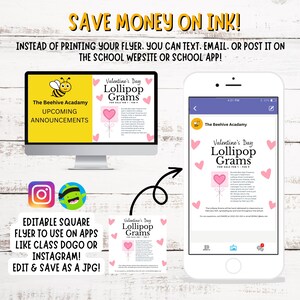Valentine's Day Lollipop Fundraiser Flyer Template | Valentine's Day ...